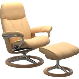 Relaxsessel stressless "Consul", gelb, B:82cm H:102cm T:72cm, Leder BATICK: BATICK ist ein leicht korrigiertes, durchgef&auml;rbtes und genarbtes M&ouml;belleder, bei dem die meisten Unebenheiten und Spuren in der Regel entfernt wurden.;Leder PALOMA: PALOMA ist ein durchgef&auml;rbtes Semianilin-M&ouml;belleder mit nat&uuml;rlicher Narbung.;ROHLEDER Stoff Q2 FARON: Ein fester zuverl&auml;ssiger Boucl&eacute; mit einem strukturierten 