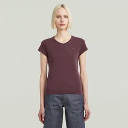 G-Star Raw V-Shirt G-STAR "Eyben", Damen, Gr. S (36), maroon gd, Jersey, Obermaterial: 100% Baumwolle, unifarben, slim fit normal, V-Ausschnitt, Shirts V-Shirt, mit Label