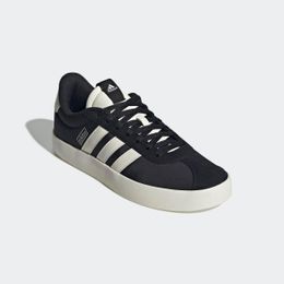 Sneaker adidas Sportswear "VL COURT 3.0", Herren, Gr. 42,5, wei&szlig; (core schwarz, sanftes wei&szlig;, silber metallic), Leder, Textil, Schuhe Sneaker, Design auf den Spuren des adidas Samba