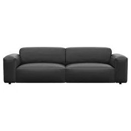 3-Sitzer FLEXLUX "Lucera Sofa, super bequem durch hochwertigen Sitzaufbau mit Kaltschaum", schwarz (deep schwarz), B:252cm H:73cm T:102cm, 100% Echteder, Sofas, modern & anschmiegsam, Designsofa