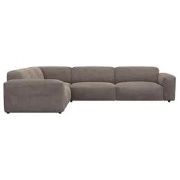 Ecksofa FLEXLUX "Lucera, super bequem durch hochwertigen Sitzaufbau mit Kaltschaum", braun (taupe braun), B:319cm H:73cm T:285cm, 85% Polyester/15%Polyamide, Sofas, Ecksofa, modern & anschmiegsam, L-Form, Designsofa
