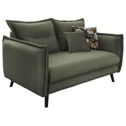 2-Sitzer Home Affaire "Lazio", gr&uuml;n (dunkelgr&uuml;n), B:162cm H:97cm T:110cm, 100% Polyester;Wendekissen: 100% Polyester, Sofas, inklusive 1 Stk. Wende- und 1 Stk. Zierkissen