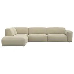 Ecksofa FLEXLUX "Lucera, super bequem durch hochwertigen Sitzaufbau mit Kaltschaum", beige (sandy beige), B:321cm H:73cm T:231cm, 100% Polyester, Sofas, Ecksofa, modern & anschmiegsam, L-Form, Designsofa