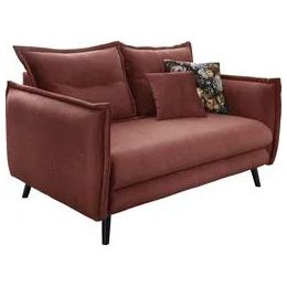 2-Sitzer Home Affaire "Lazio", orange (koralle), B:162cm H:97cm T:110cm, 100% Polyester;Wendekissen: 100% Polyester, Sofas, inklusive 1 Stk. Wende- und 1 Stk. Zierkissen