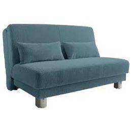 Schlafsofa Home Affaire "Gina", blau (petrol), B:80cm H:86cm T:195cm, Sofas, Schlafsofa, mit einem Handgriff vom Sofa zum Bett