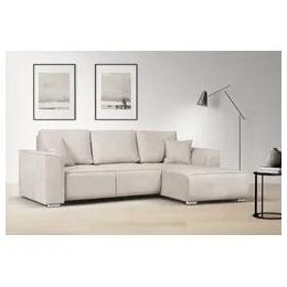 Ecksofa OTTO HOME "BEATRICE optionale Schlafsofa mit Bettkasten, B/T/H: 265/170/86 cm", beige (creme), B:265cm H:86cm T:170cm, 100% Polyester, Sofas, Ecksofa, L-Form, wahlweise auch mit Bettfunktion und Bettkasten