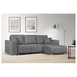 Ecksofa OTTO HOME "BEATRICE optionale Schlafsofa mit Bettkasten, B/T/H: 265/170/86 cm", grau (hellgrau), B:265cm H:86cm T:170cm, 100% Polyester, Sofas, Ecksofa, L-Form, wahlweise auch mit Bettfunktion und Bettkasten