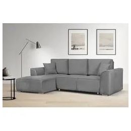 Ecksofa OTTO HOME "BEATRICE optionale Schlafsofa mit Bettkasten, B/T/H: 265/170/86 cm", grau (hellgrau), B:265cm H:86cm T:170cm, 100% Polyester, Sofas, Ecksofa, L-Form, wahlweise auch mit Bettfunktion und Bettkasten