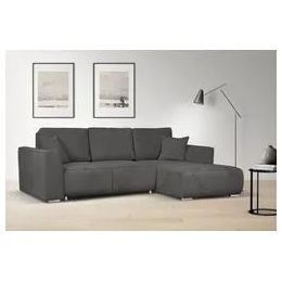 Ecksofa OTTO HOME "BEATRICE optionale Schlafsofa mit Bettkasten, B/T/H: 265/170/86 cm", grau, B:265cm H:86cm T:170cm, 100% Polyester, Sofas, Ecksofa, L-Form, wahlweise auch mit Bettfunktion und Bettkasten