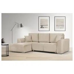 Ecksofa OTTO HOME "BEATRICE optionale Schlafsofa mit Bettkasten, B/T/H: 265/170/86 cm", beige (creme), B:265cm H:86cm T:170cm, 100% Polyester, Sofas, Ecksofa, L-Form, wahlweise auch mit Bettfunktion und Bettkasten