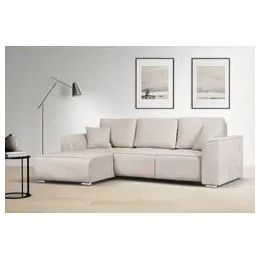 Ecksofa OTTO HOME "BEATRICE optionale Schlafsofa mit Bettkasten, B/T/H: 265/170/86 cm", beige (creme), B:265cm H:86cm T:170cm, 100% Polyester, Sofas, Ecksofa, L-Form, wahlweise auch mit Bettfunktion und Bettkasten