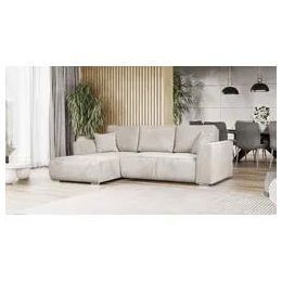Ecksofa OTTO HOME "BEATRICE optionale Schlafsofa mit Bettkasten, B/T/H: 265/170/86 cm", beige (creme), B:265cm H:86cm T:170cm, 100% Polyester, Sofas, Ecksofa, L-Form, wahlweise auch mit Bettfunktion und Bettkasten
