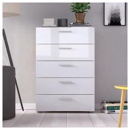Kommode Inosign "Pepe Highboard", wei&szlig; (eiche struktur, wei&szlig; hochglanz), B:70cm H:102cm T:40,3cm, Holzwerkstoff, Sideboards, Schubladenkommode, Schubkastenkommode, Breite 70 cm, H&ouml;he 102 cm