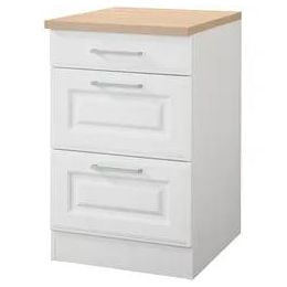 Unterschrank KOCHSTATION "KS-Stockholm", wei&szlig; (wei&szlig;, wei&szlig;), B:50cm H:85cm T:60cm, Holzwerkstoff, MDF, Schr&auml;nke, Unterschrank, hochwertige MDF-Fronten