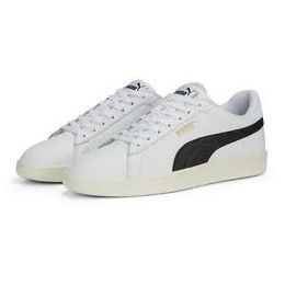 Sneaker Puma "Smash 3.0 Sneakers Erwachsene", Damen, Gr. 43, wei&szlig; (wei&szlig; schwarz gold frosted ivory beige), Obermaterial: Synthetik, Textil, Kuhleder, Leder. Futter: Textil. Innensohle: Textil. Laufsohle: Gummi, Schuhe Sneaker