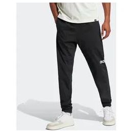 Sporthose Adidas SPORTSWEAR "ESSENTIALS LINEAR SINGLE JERSEY", Herren, Gr. S, N-Gr, schwarz-wei&szlig; (schwarz, wei&szlig;, normal, gr.), Obermaterial: 74% Baumwolle, 26% Polyester, Hosen Sporthose