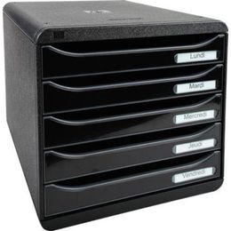 Exacompta Big Box Plus Iderama Anisgr&uuml;n glossy, 5 offene Schubladen A4/A4+/24x32, leise, Sicherheitsstopp, stapelbar