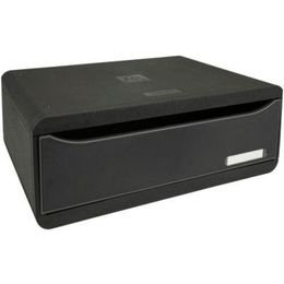 Exacompta Toolbox schwarz, Ablagemodul mit 1 Schublade & Etikettenhaltern, Querformat 270 mm tief, stapelbar, 25 Jahre Garantie