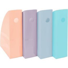 Exacompta Mag-Cube Stehsammler 4er-Set A4+ Aquarel sortiert, hohe Ablagekapazit&auml;t, Griffloch, 25 Jahre Garantie