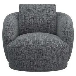 Sessel FLEXLUX "Torino, rund, drehbar, Einzelsofa, Polstersessel", grau (forrest grau), B:90cm H:85cm T:92cm, 100% Polyester, Sessel, Sessel, Modernes, organisches Sessel-Design, Kaltschaum, Wellenunterfederung