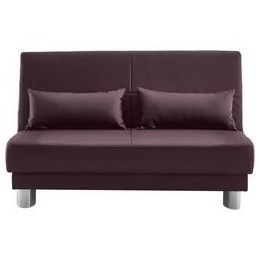 Schlafsofa Home Affaire "Gina", braun, B:120cm H:86cm T:195cm, 100% PU, Sofas, Schlafsofa, mit einem Handgriff vom Sofa zum Bett