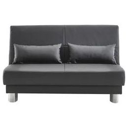 Schlafsofa Home Affaire "Gina", schwarz, B:120cm H:86cm T:195cm, 100% PU, Sofas, Schlafsofa, mit einem Handgriff vom Sofa zum Bett