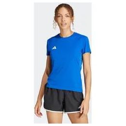 Laufshirt Adidas PERFORMANCE "ADIZERO ESSENTIALS RUNNING", Damen, Gr. M, blau (royal blau), Obermaterial: 100% Polyester, normal, Rundhals, Shirts Laufshirt