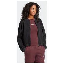 Bomberjacke Adidas SPORTSWEAR "ESSENTIALS CONTEMPORARY LOGO", Damen, Gr. XXL, schwarz, Obermaterial: 55% Baumwolle, 36% Polyester, 9% Viskose, Jacken Bomberjacke