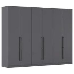 Kleiderschrank Rauch "Dreht&uuml;renschrank Schrank Garderobe W&auml;scheschrank Schlafzimmer AVOLA", grau (graumetallic), B:271cm H:210cm T:54cm, Holzwerkstoff, Schr&auml;nke, Kleiderschrank, mit hochwertigen Stangengriffen in Schwarz aus Metall MADE IN GERMANY, Topseller