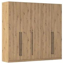 Kleiderschrank Rauch "Dreht&uuml;renschrank Schrank Garderobe W&auml;scheschrank Schlafzimmer AVOLA", braun (eiche artisan), B:226cm H:229cm T:54cm, Holzwerkstoff, Schr&auml;nke, Kleiderschrank, mit hochwertigen Stangengriffen in Schwarz aus Metall MADE IN GERMANY, Topseller