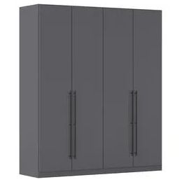 Kleiderschrank Rauch "Dreht&uuml;renschrank Schrank Garderobe W&auml;scheschrank Schlafzimmer AVOLA", grau (graumetallic), B:181cm H:197cm T:54cm, Holzwerkstoff, Schr&auml;nke, Kleiderschrank, mit hochwertigen Stangengriffen in Schwarz aus Metall MADE IN GERMANY, Topseller