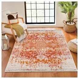 Teppich LIVABLISS "SYRACUSA", orange, B:200cm H:11mm L:275cm, Kunstfaser, Teppiche, Teppich, Kurzflor Orientteppich, Wohnzimmer, Schlafzimmer, Orange