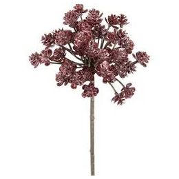 Kunstblume I.GE.A. "Dill", rot, B:14cm H:55cm L:14cm, Obermaterial: 100% Kunststoff, Kunstpflanzen, Metallic-Distelzweig, Kunstzweige, 3er Set