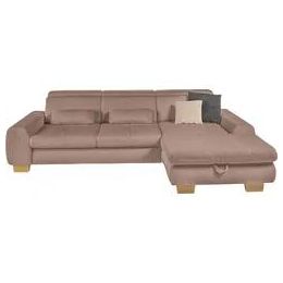 Ecksofa "SO 3400 Sitzh&ouml;he 47cm oder 49cm, Sitztiefe verstellbar, B/T: 307/195cm", rosa (rose), B:307cm H:84cm T:195cm, 88% Polyester;12% Polyamid, SET ONE BY Musterring, Sofas, Ecksofa, Kopteil verstellbar, mit Bettfunktion, in Cord, rose, Sitzh&ouml;he 47