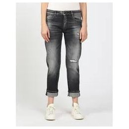 Boyfriend-Jeans Gang "94NADIA", Damen, Gr. 29, N-Gr, destroyed anthra, Denim/Jeans, Obermaterial: 99% Baumwolle, 1% Elasthan, bequem kn&ouml;chelfrei, Jeans, 5-Pocket Style mit Rei&szlig;verschluss und Knopf