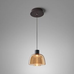 Bover LED-H&auml;ngeleuchte Drep S/01, amber, Glas, 2.700 K