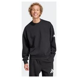 Sweatshirt Adidas SPORTSWEAR "ESSENTIALS LOOSE FIT 3-STREIFEN LOGO", Herren, Gr. S, schwarz-wei&szlig; (schwarz, wei&szlig;), Obermaterial: 55% Baumwolle, 36% Polyester, 9% Viskose, Rundhals, angesetztes B&uuml;ndchen, Sweatshirts Sweatshirt