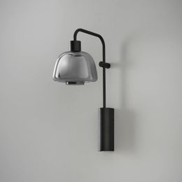 Bover LED-Wandlampe Drep A/04 rauchgrau Glas, schwarz 2.700K