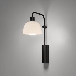 Bover LED-Wandlampe Drep A/04, wei&szlig;, Glas, schwarz, 2.700 K