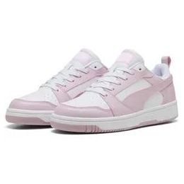 Sneaker Puma "Rebound V6 Low Sneakers Erwachsene", Damen, Gr. 36, wei&szlig; (wei&szlig; rose mauve pink), Obermaterial: Textil, Synthetik. Futter: Textil. Innensohle: Textil. Laufsohle: Gummi, Schuhe Sneaker