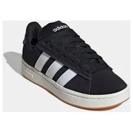 Sneaker Adidas SPORTSWEAR "GRAND COURT ALPHA", Damen, Gr. 40,5, schwarz-wei&szlig; (core schwarz, ftwr wei&szlig;, sanftes wei&szlig;), Leder, Textil, Schuhe Sneaker, inspiriert vom Design des Adidas campus 00