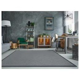 Teppich Dekowe "Naturino Rips", grau (platinfarben), B:67cm H:7mm L:133cm, Kunstfaser, Teppiche, Teppich, Flachgewebe, Sisal-Optik, mit Bord&uuml;re, In- und Outdoor geeignet