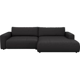 Ecksofa Musterring "LUCIA L-Form", grau (grau puro), B:296cm H:81cm T:190cm, Flachgewebe VALMONT (60% Baumwolle/40% Leinen);Leder PURO, pigmentiertes Leder;Microfaser CRONA (100% Polyester);Flachgewebe FLORIS (100% Polyester);Leder BAX, pigmentiertes Leder, Sofas, Ecksofa