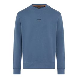 Sweatshirt BOSS Orange "WeSmallcrew", Herren, Gr. S, open blau495, Sweatware, Obermaterial: 100% Baumwolle, relaxed fit, Rundhals, eingesetzt B&uuml;ndchen, Sweatshirts Sweatshirt, mit Logo auf der Brust