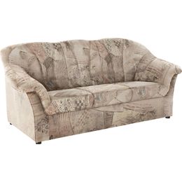 3-Sitzer DOMO collection "Pegnitz f&uuml;r kleine R&auml;ume, Breite 185cm", braun, B:185cm H:82cm T:82cm, 100% Polyester, Sofas, zeitlos, elegante Armlehnen, komfortabel