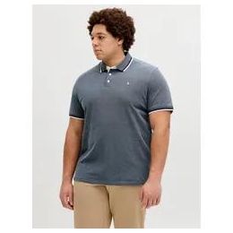 Jack & Jones PlusSize Poloshirt "JJEPAULOS POLO SS NOOS PLS", Herren, Gr. 4XL, blau mirage detail:play, Piqu&eacute;, Obermaterial: 100% Baumwolle, JACK & JONES PLUSSIZE, unifarben, regular fit normal, ohne Ausschnitt, Shirts, Baumwolle, regular fit