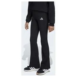 Leggings Adidas SPORTSWEAR "SEASONALS FLARED", M&auml;dchen, Gr. 128, N-Gr, schwarz, silber metallic,, Obermaterial: 93% Baumwolle, 7% Elasthan, Hosen Leggings