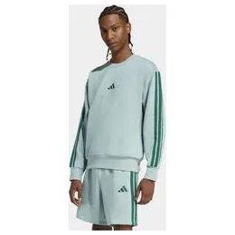 Sweatshirt Adidas SPORTSWEAR "ESSENTIALS 3-STREIFEN", Herren, Gr. XXL, wonder sage, collegiate gr&uuml;n, Obermaterial: 55% Baumwolle, 36% Polyester, 9% Viskose, normal, Rundhals, angesetztes B&uuml;ndchen, Sweatshirts Sweatshirt