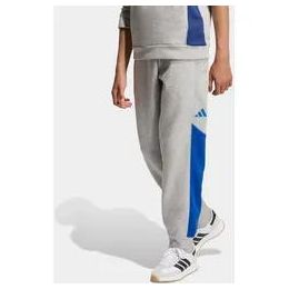 Sporthose Adidas SPORTSWEAR "COLOURBLOCK", M&auml;dchen, Gr. 152, N-Gr, medium grau heather, royal blau, glow blau,, Obermaterial: 70% Baumwolle, 30% Polyester, Hosen Sporthose
