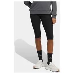 Trainingstights Adidas SPORTSWEAR "SEASONAL ESSENTIALS RIB CAPRI LEGGINGS", Damen, Gr. XS, N-Gr, schwarz, normal, gr., Obermaterial: 45% Baumwolle, 45% Viskose, 10% Elasthan, Hosen
